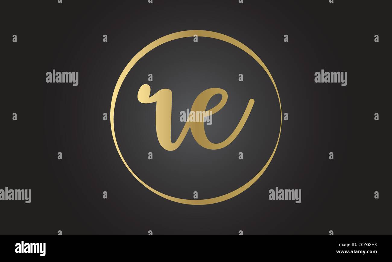 Initial re letter logo with creative modern business typography vector ...