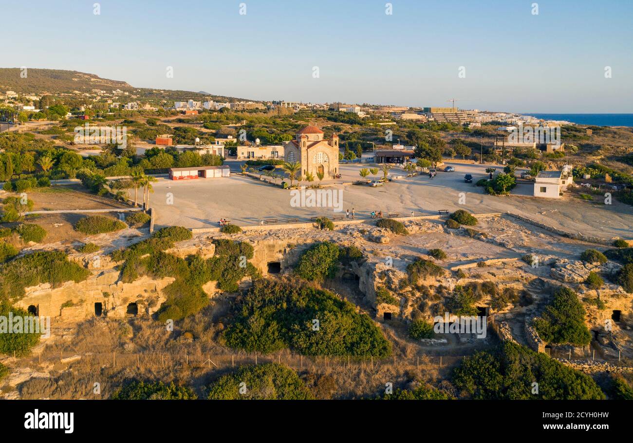 Aerial view of Agios Georgios (St Georges), Akamas, Paphos region ...