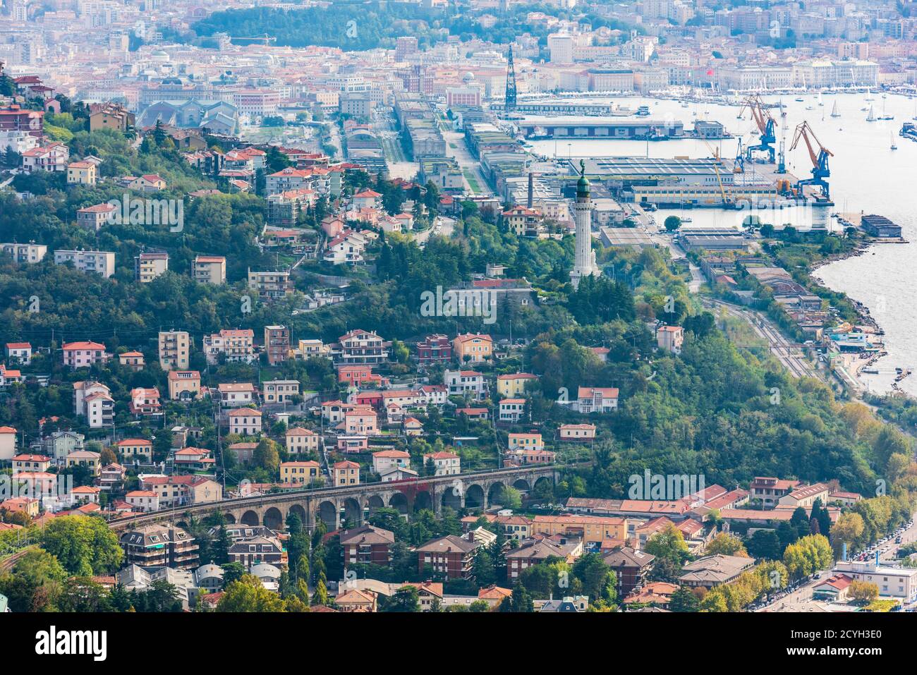The Gulf of Trieste from above. Italy Stock Photo - Alamy