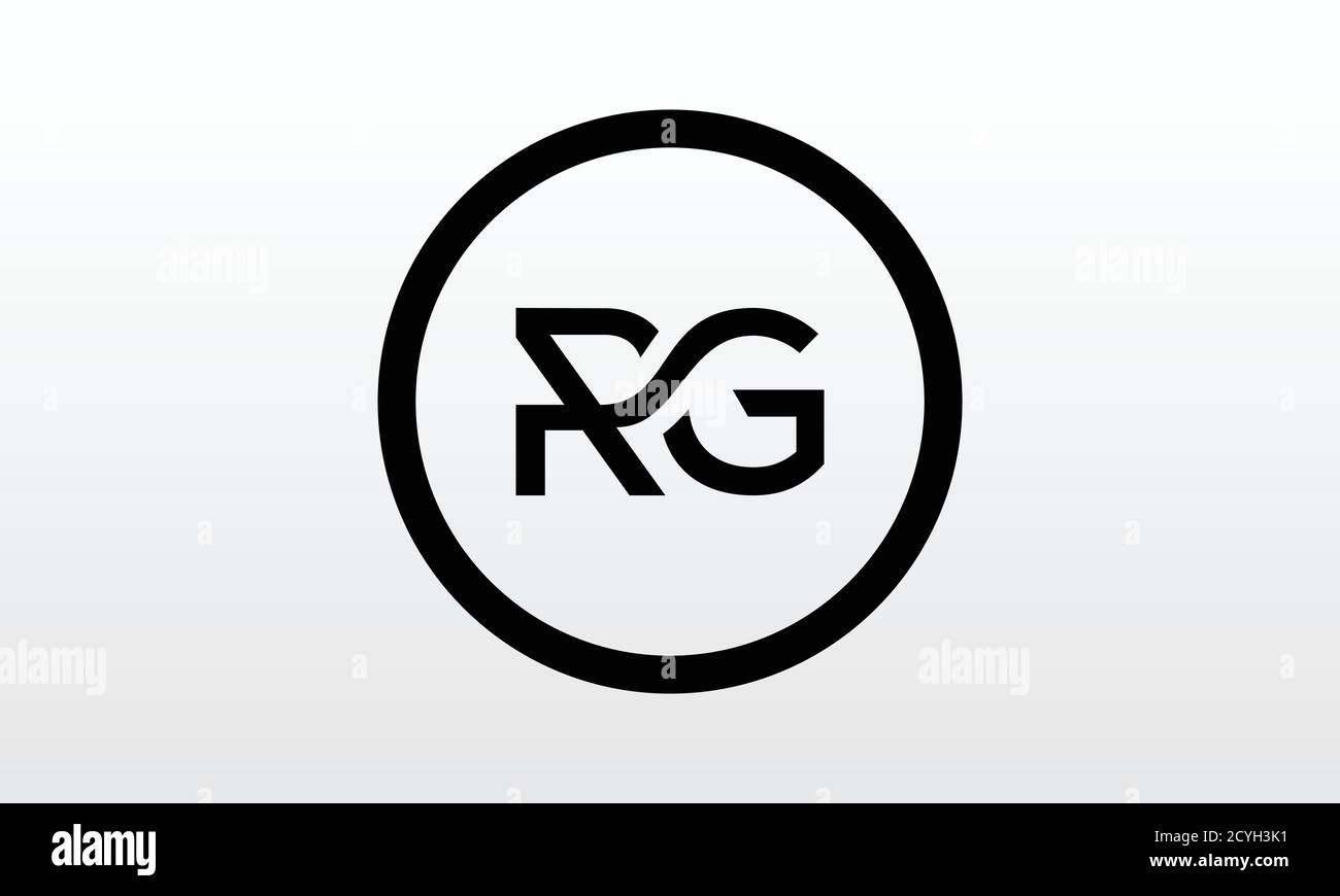 Initial rg letter logo with creative modern business typography vector ...
