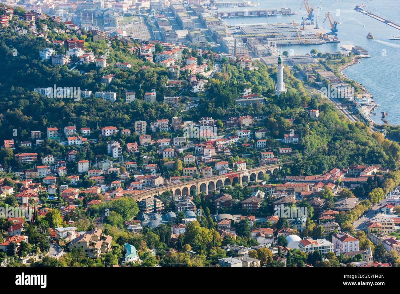 The Gulf of Trieste from above. Italy Stock Photo - Alamy