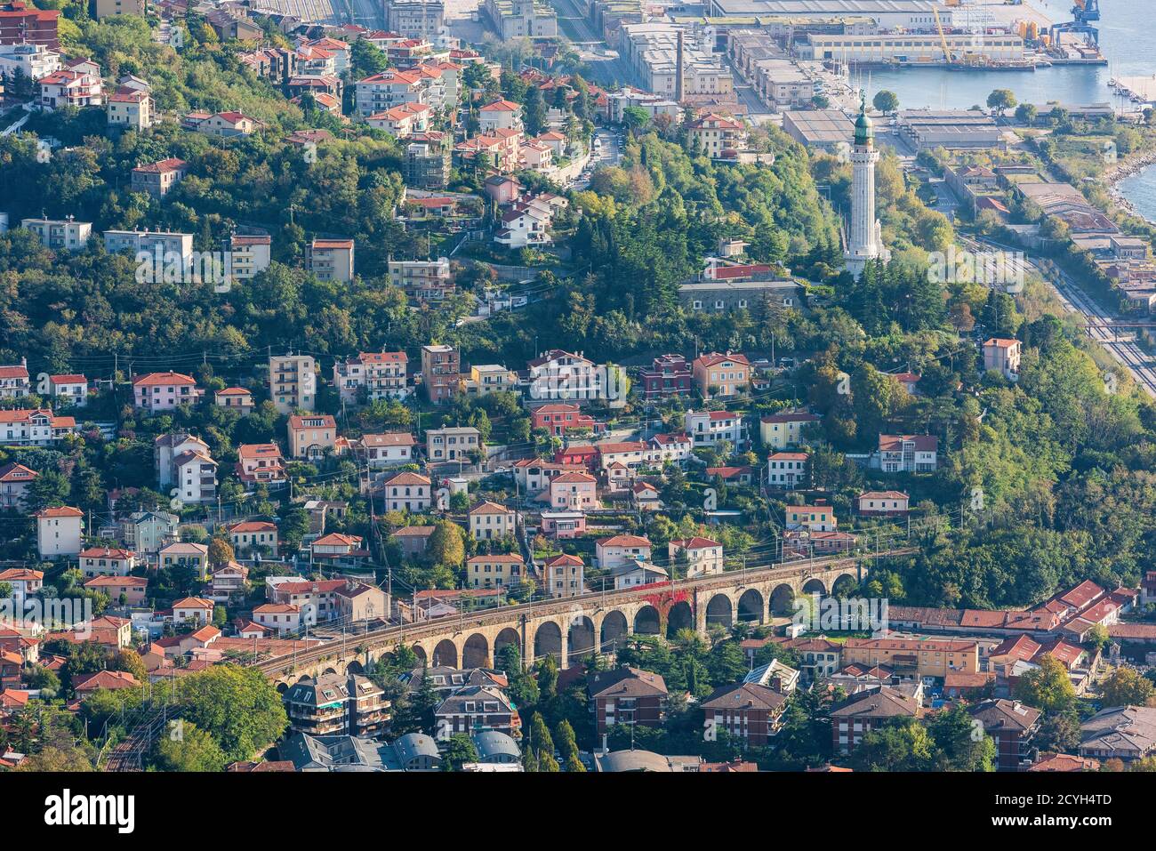 The Gulf of Trieste from above. Italy Stock Photo - Alamy