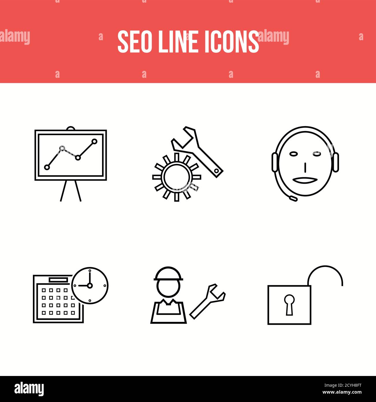 6 Unique vector icons in one set Stock Vector Image & Art - Alamy