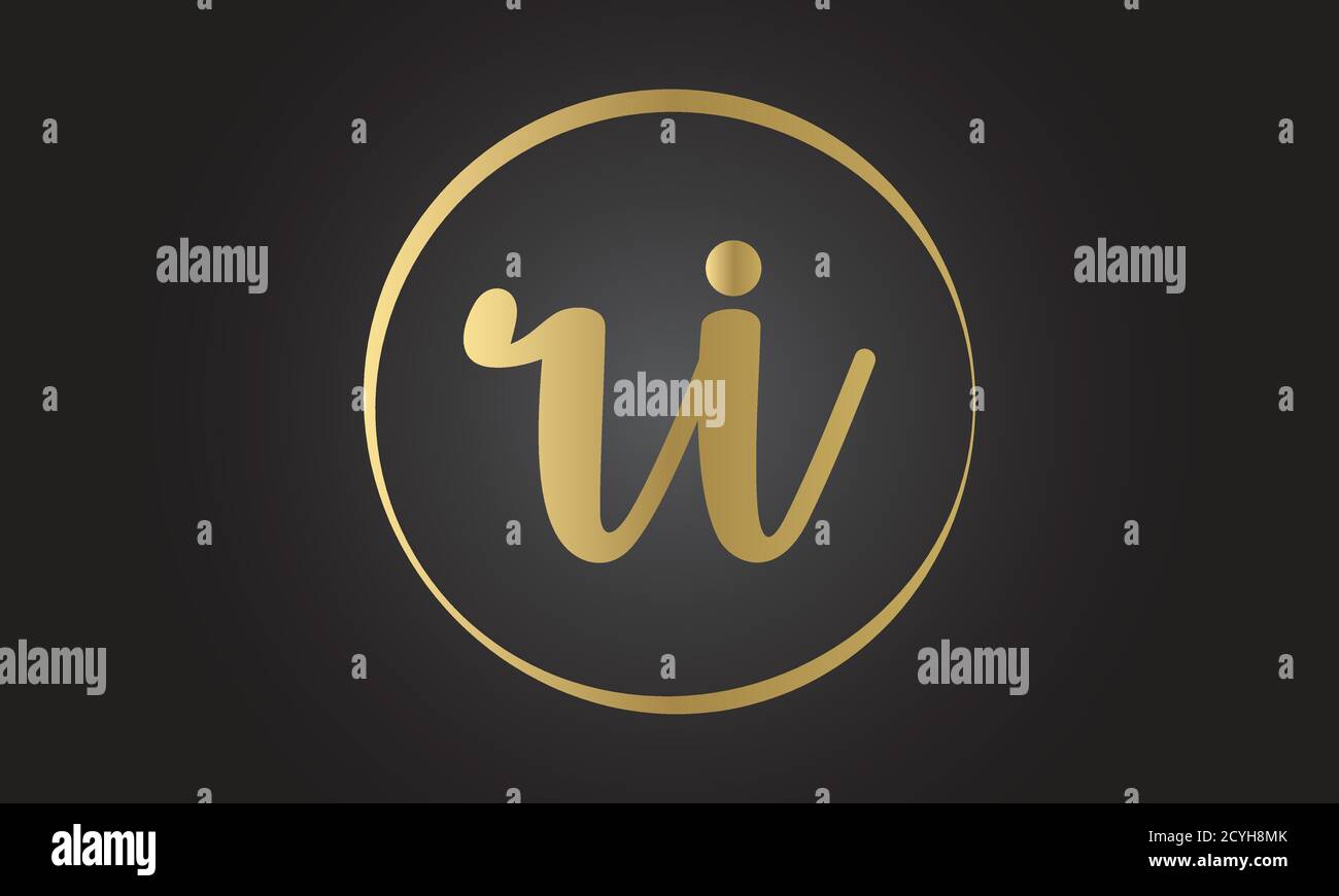 Initial ri letter logo with creative modern business typography vector ...