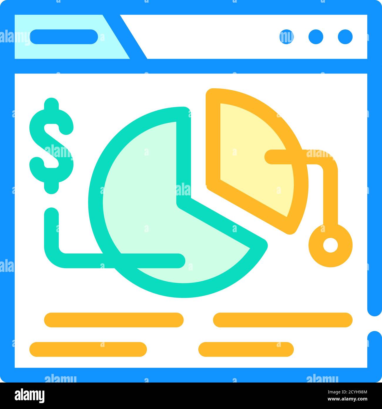 financial analysis seo optimization color icon vector illustration ...