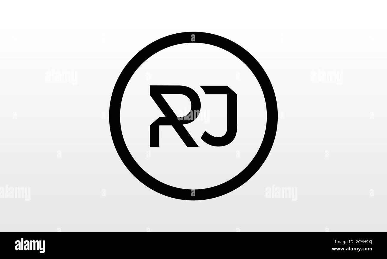 Initial rj letter logo with creative modern business typography vector ...