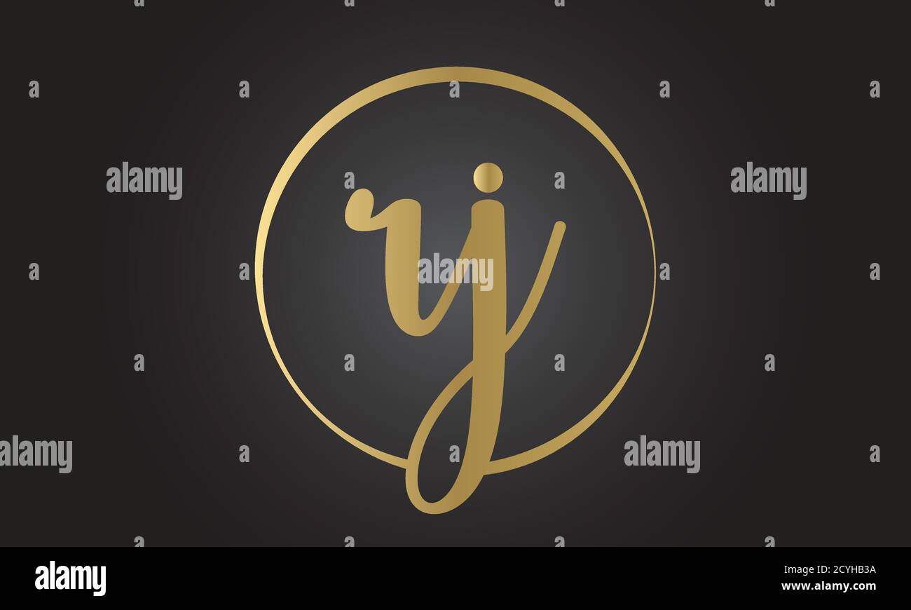 Initial rj letter logo with creative modern business typography vector ...