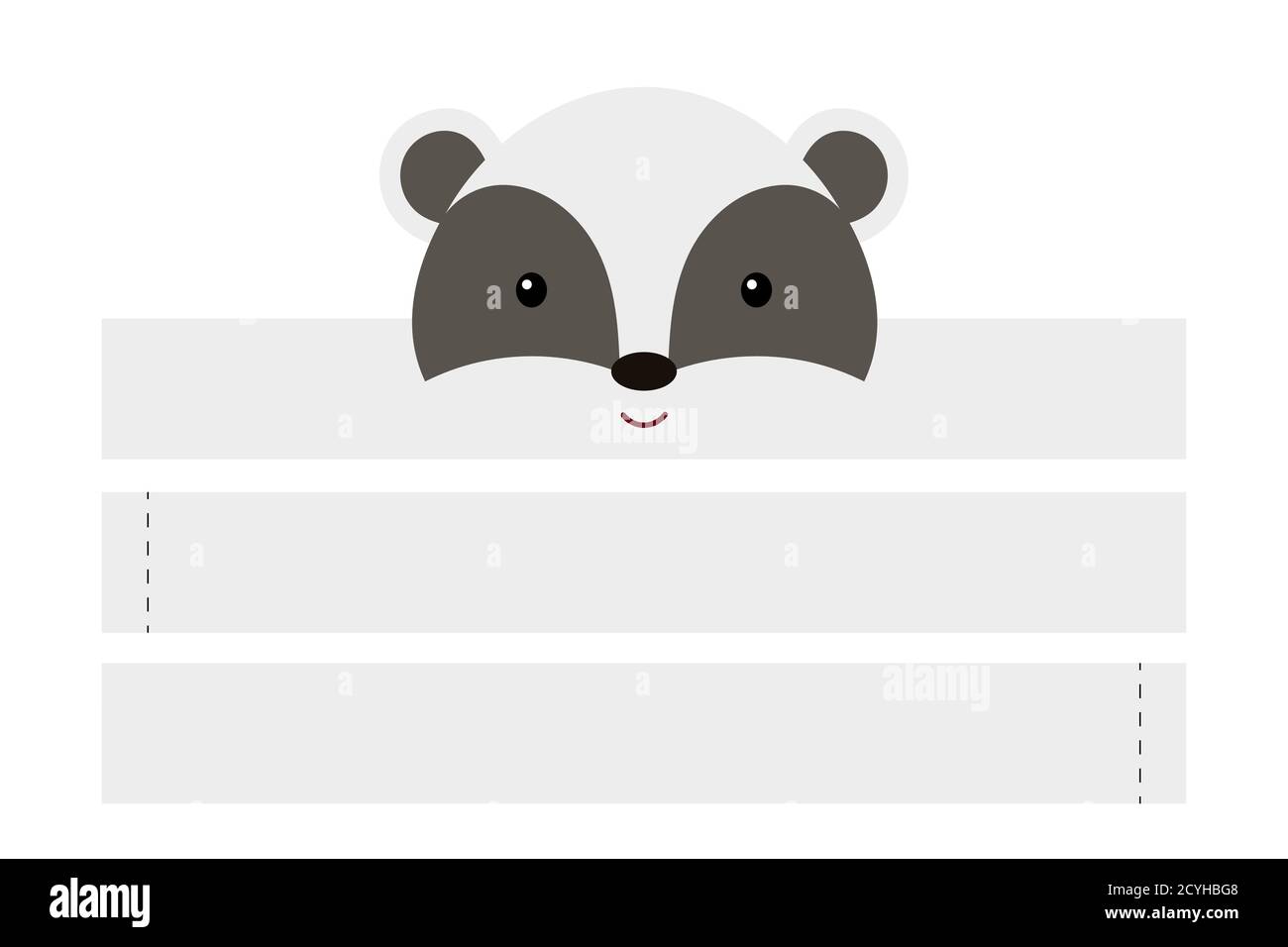 Printable badger paper hat. Party crown die cut template for birthday ...