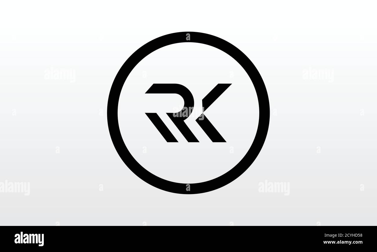 Initial rk letter logo with creative modern business typography vector ...
