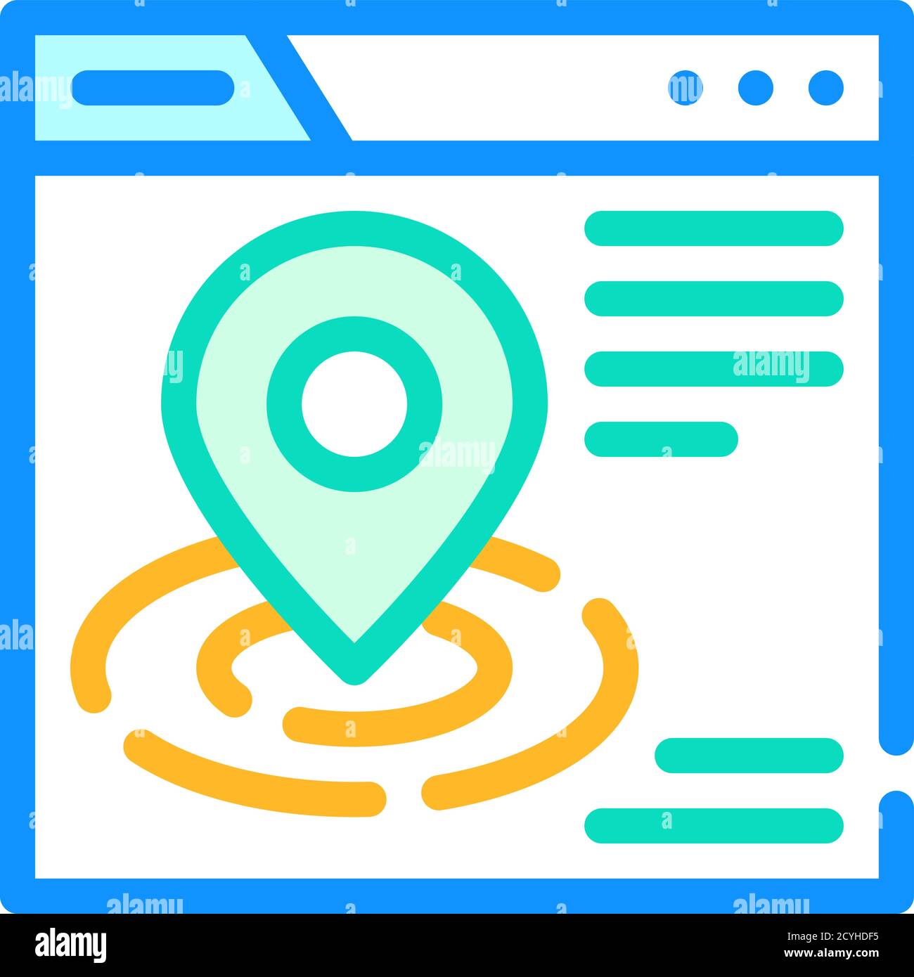 location targeting seo optimization color icon vector illustration ...