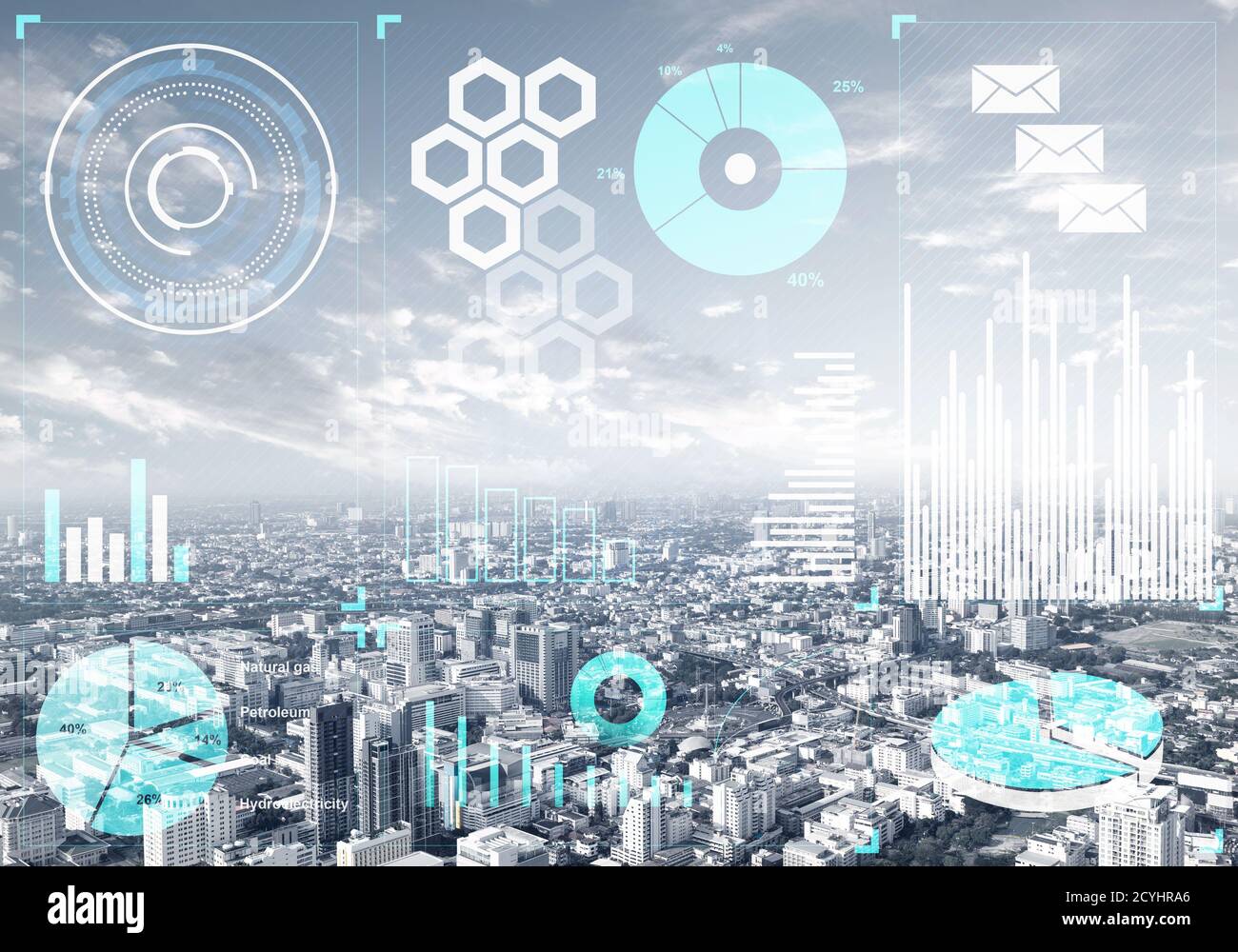 Stock market charts and financial district Stock Photo - Alamy