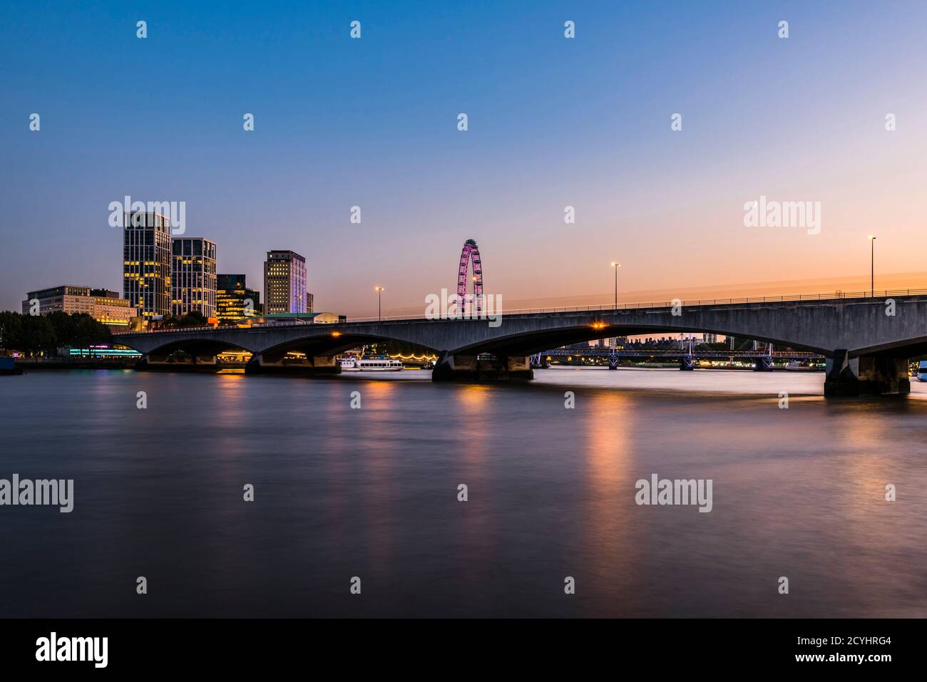 Waterloo bridge lights hi-res stock photography and images - Alamy