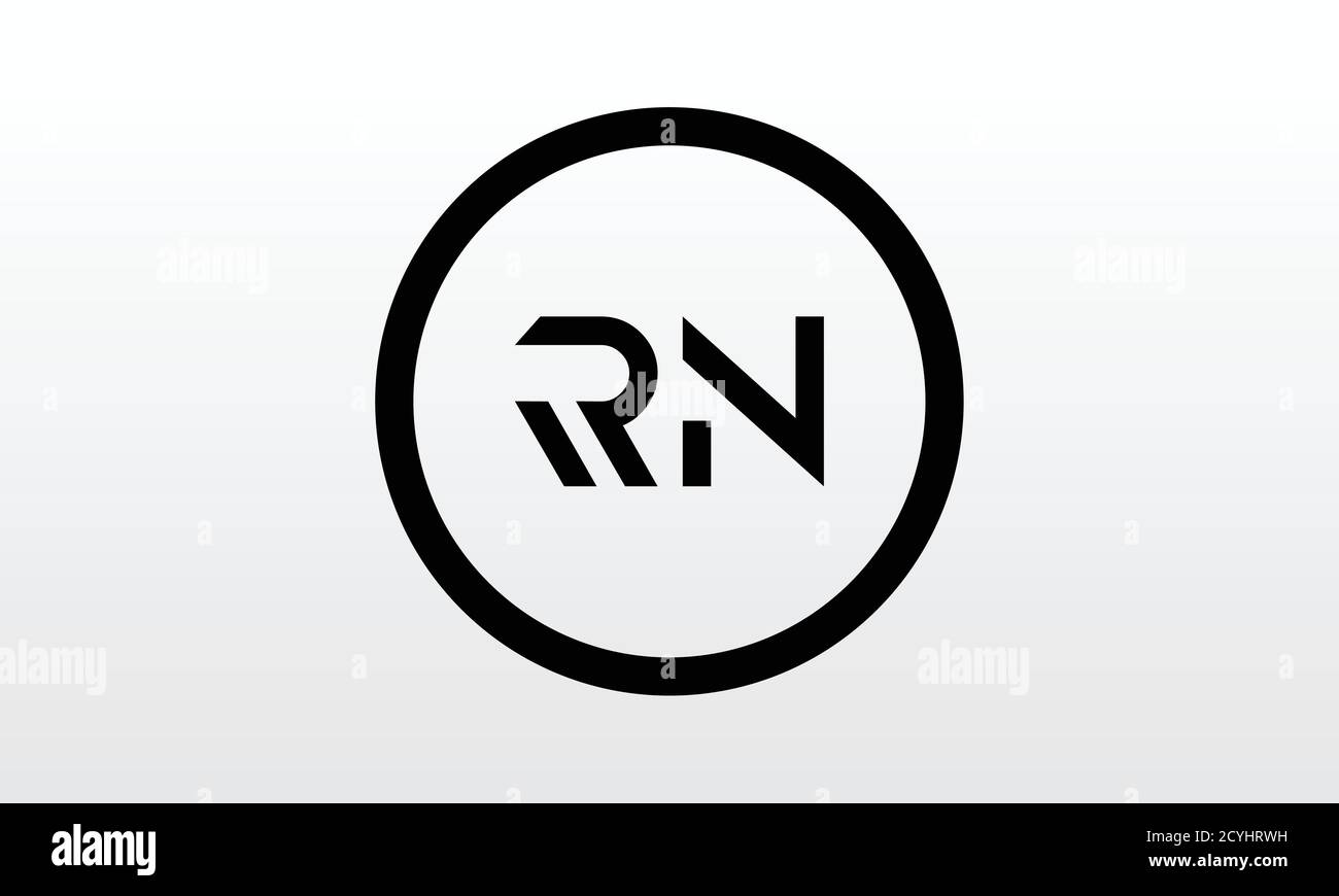 Initial rn letter logo with creative modern business typography vector ...