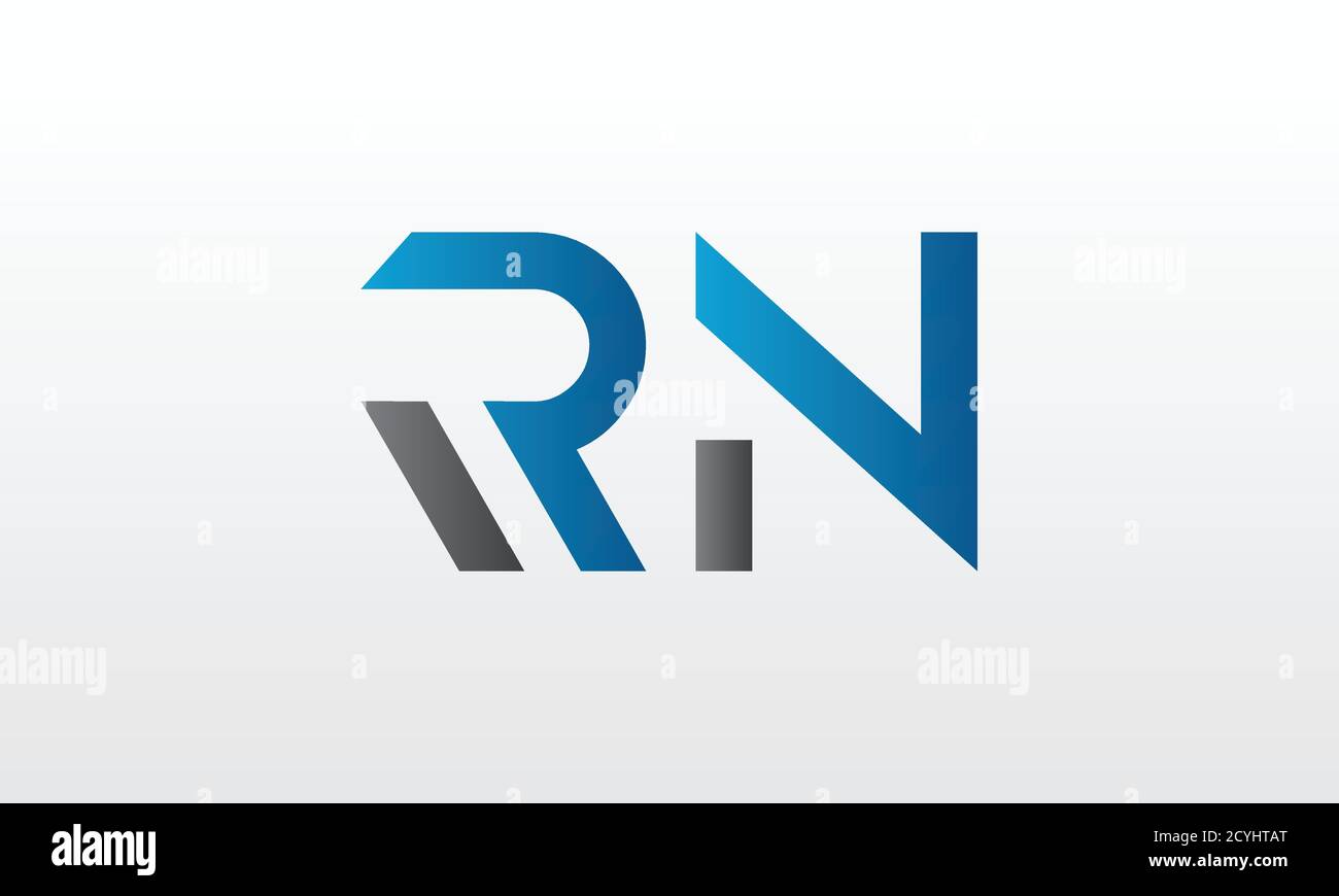 Initial rn letter logo with creative modern business typography vector ...