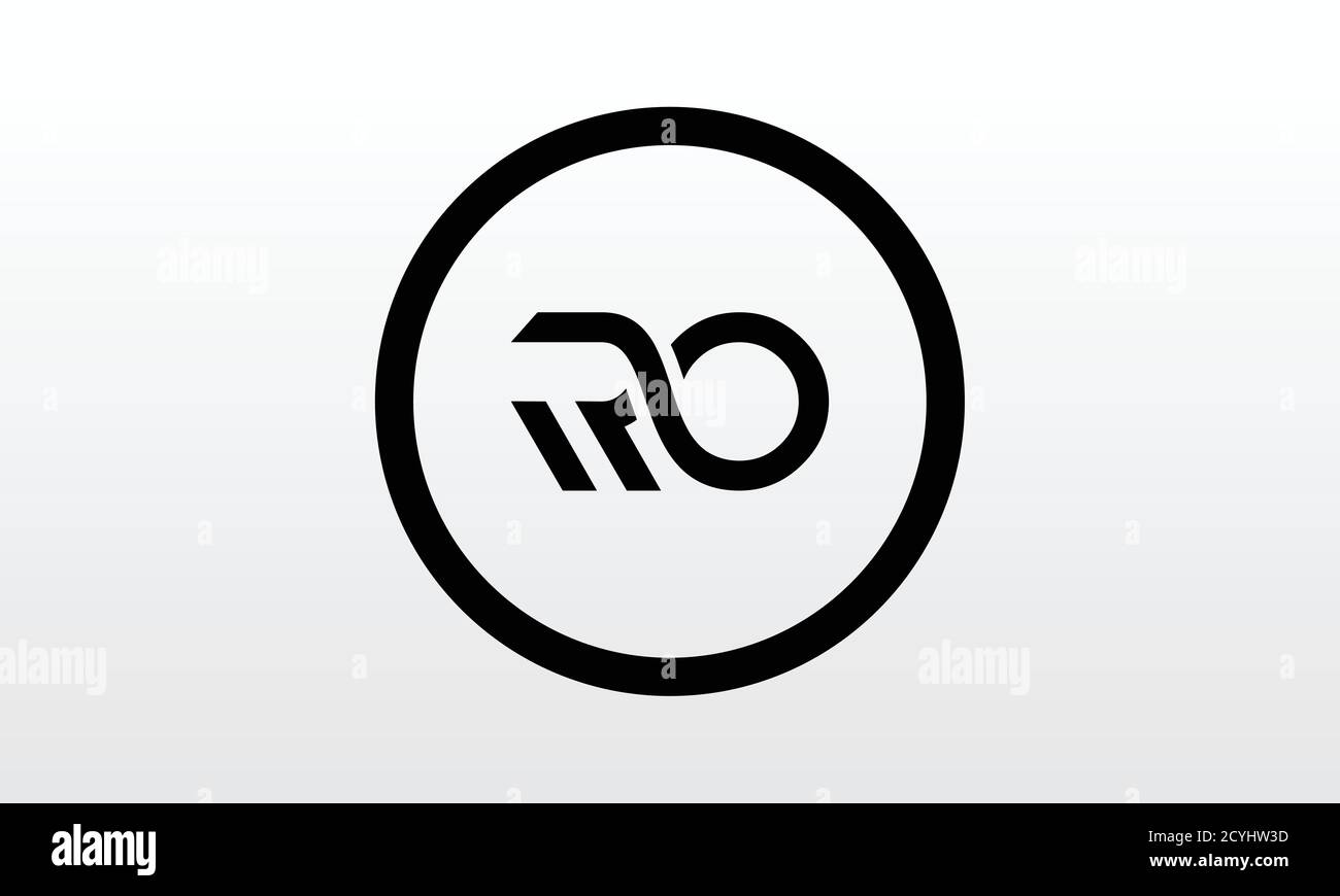 Initial ro letter logo with creative modern business typography vector ...
