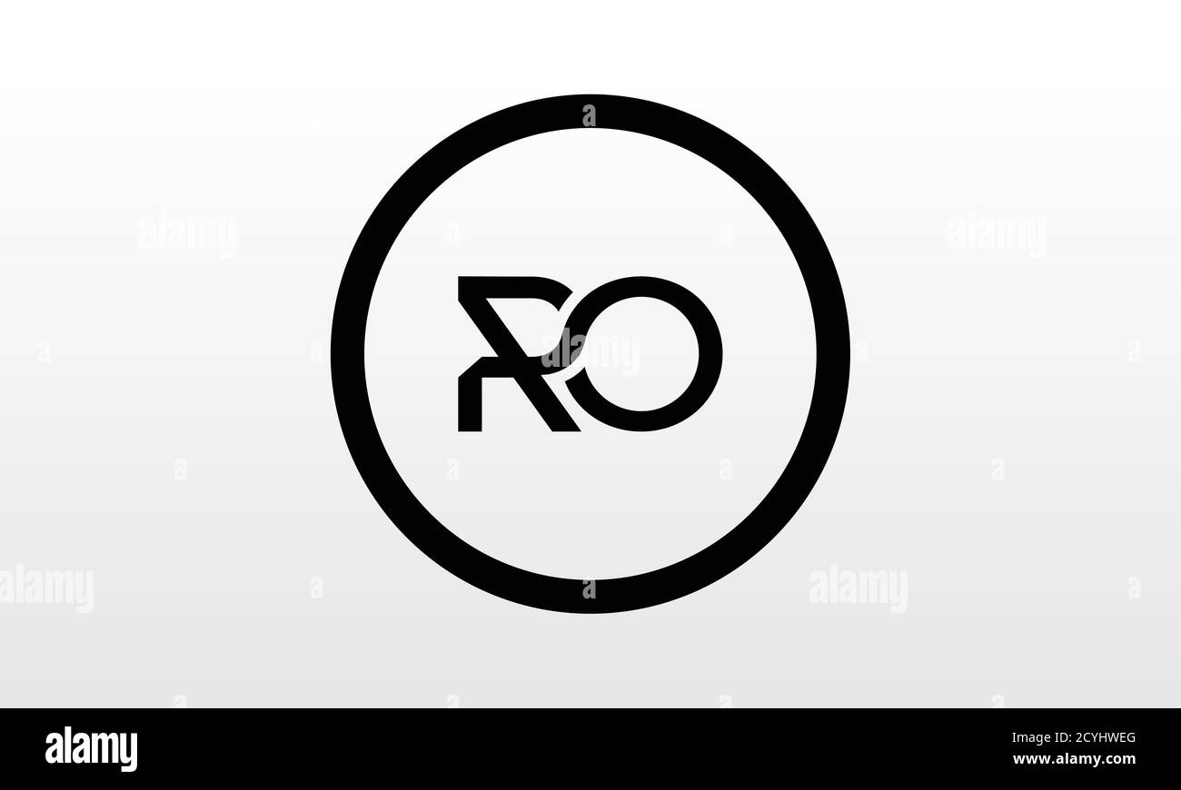 Initial ro letter logo with creative modern business typography vector ...