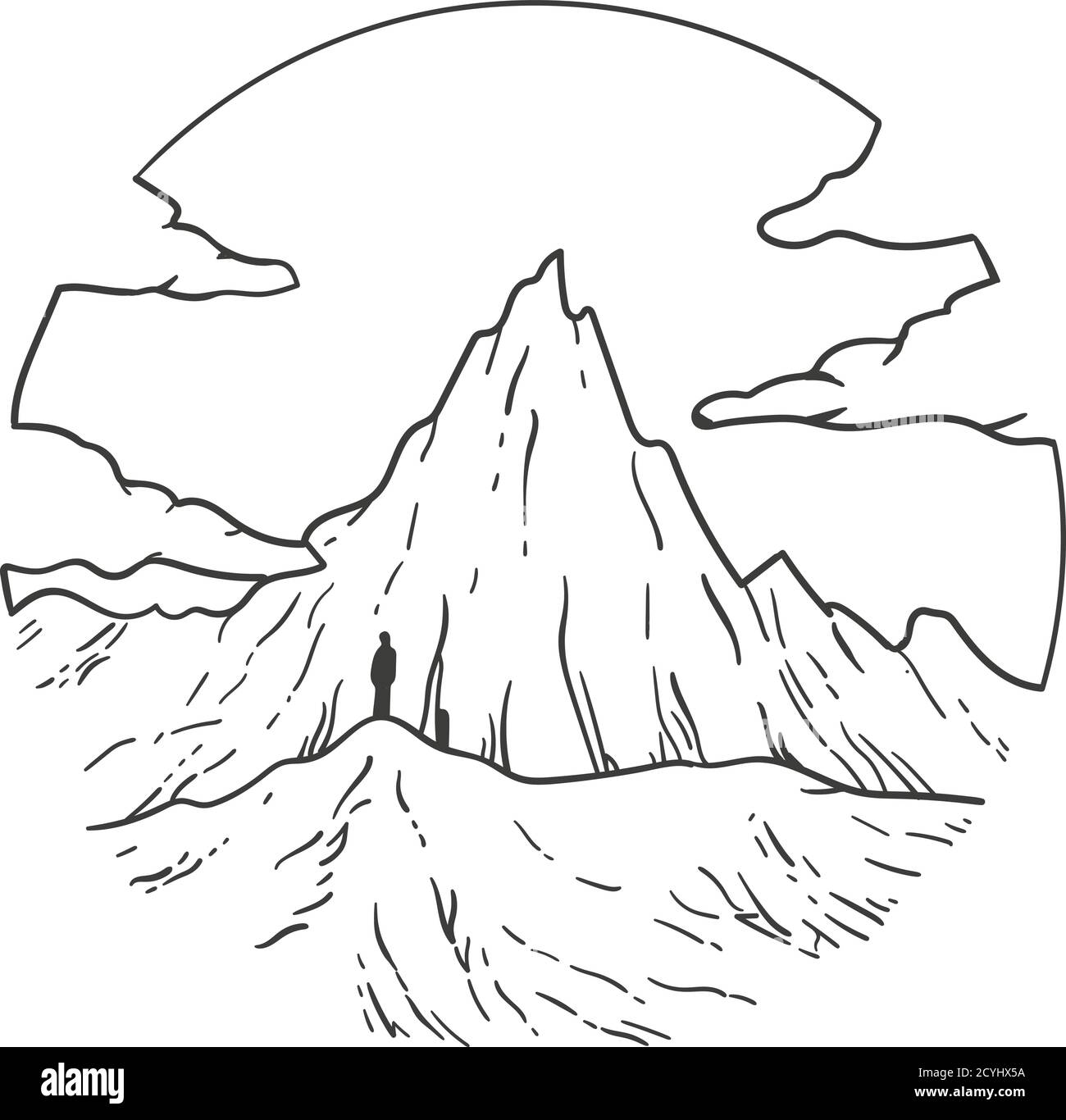 Landscape ocean mountain in Cut Out Stock Images & Pictures - Alamy