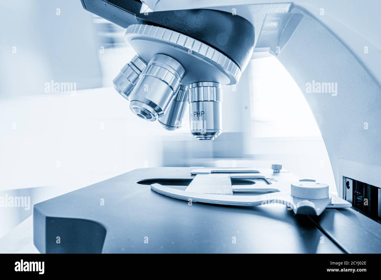 laboratory, microscope for chemistry biology test samples, examining ...