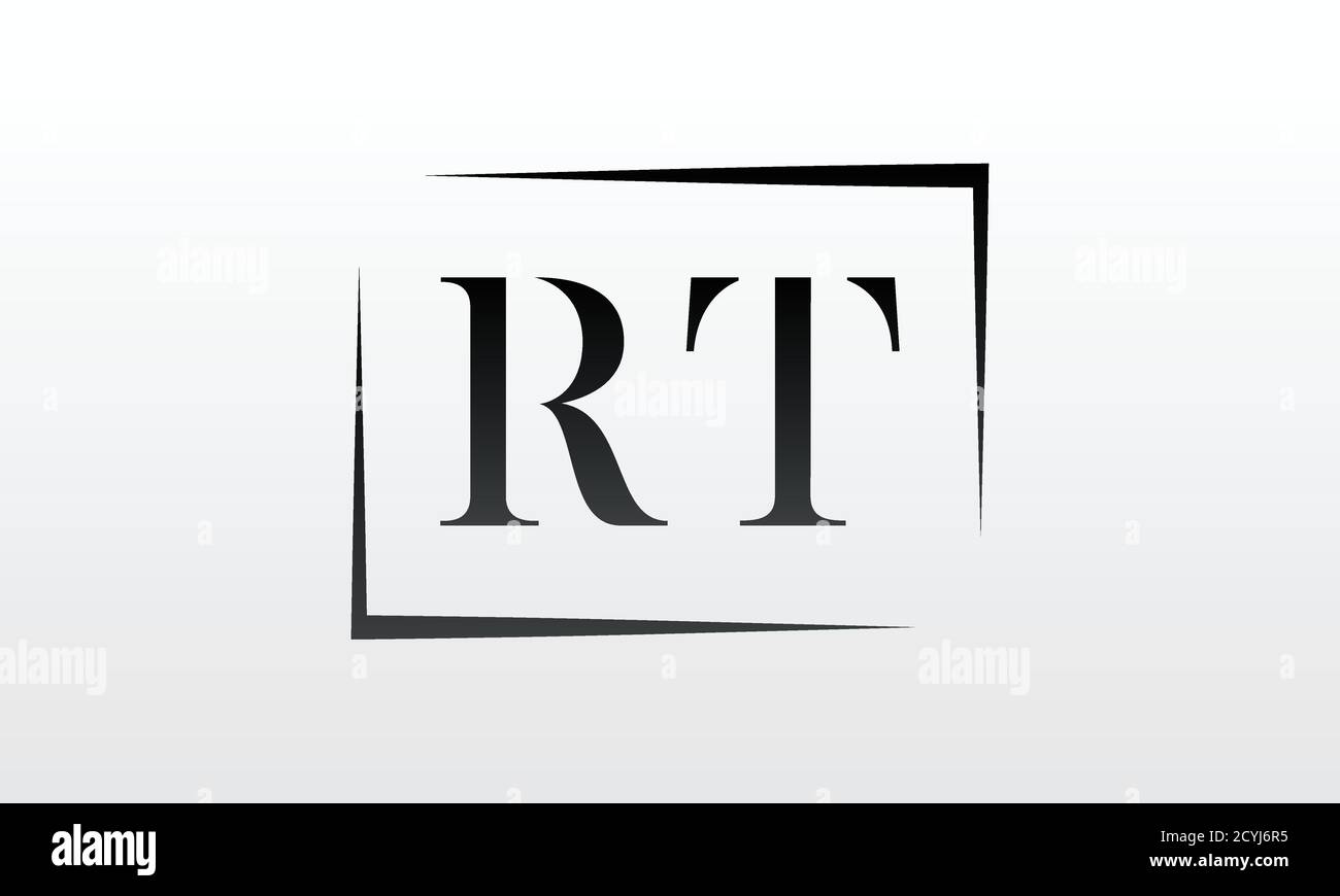 Initial rt letter logo with creative modern business typography vector ...