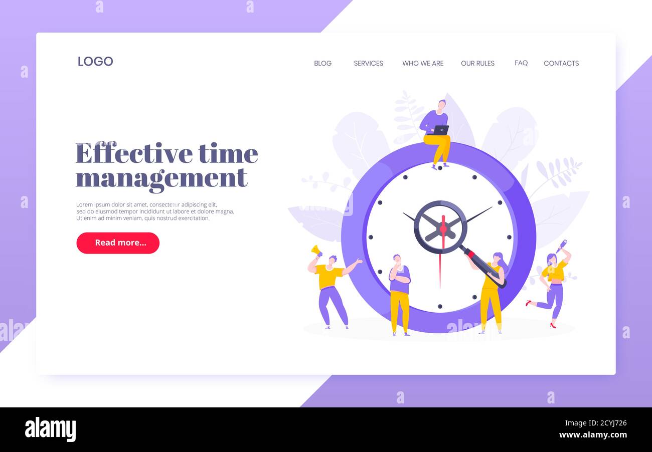 Effective work time management business concept flat style design ...