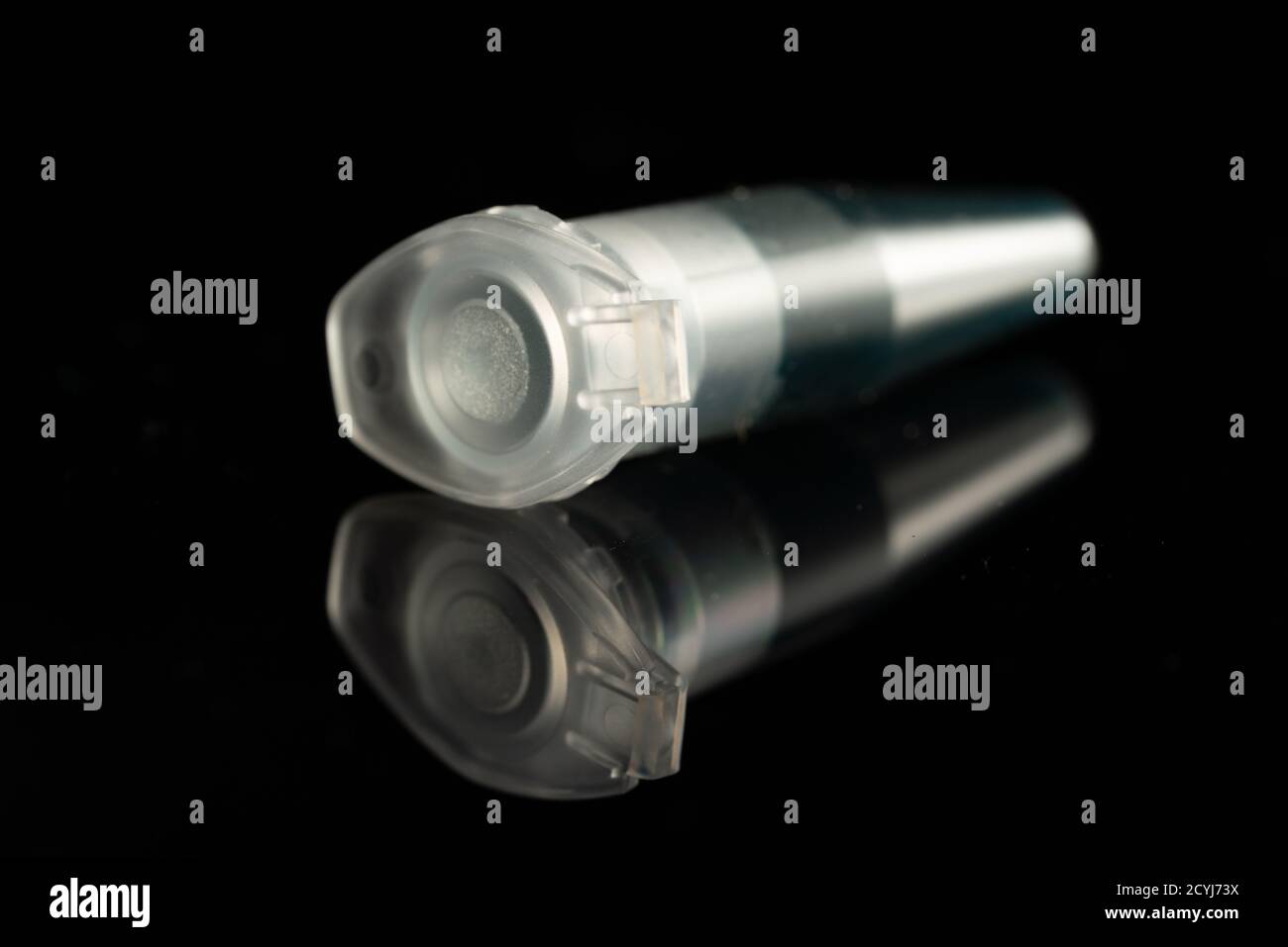 Pcr micro tube for coronavirus identification on black Stock Photo - Alamy
