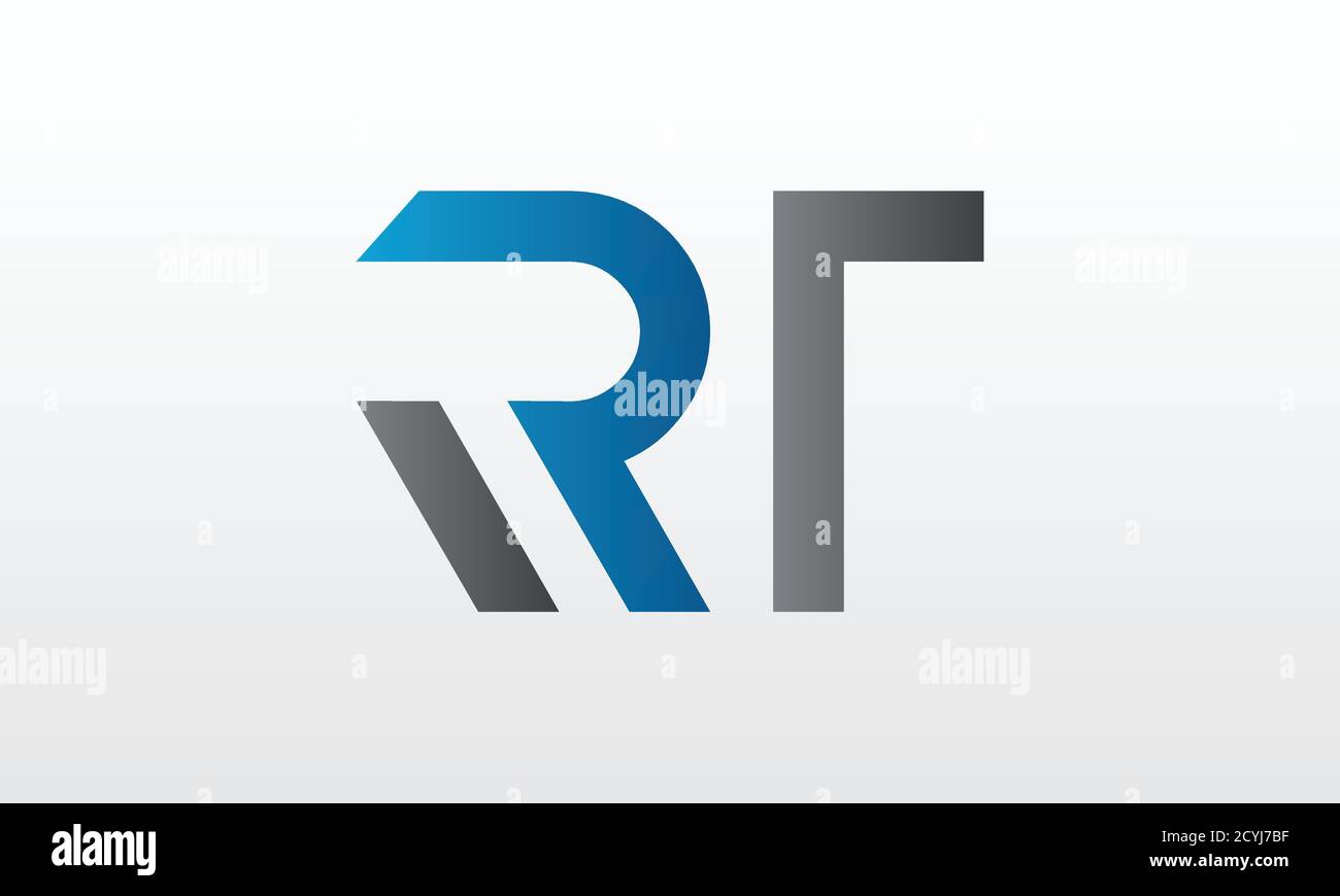 Initial rt letter logo with creative modern business typography vector ...