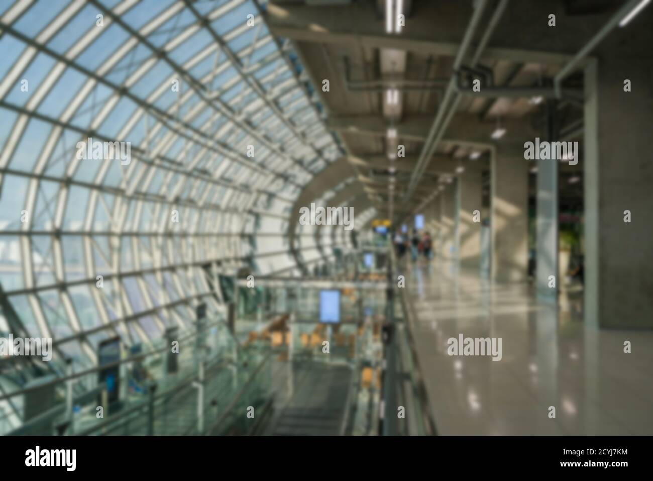 Blur background of large building interior at the hallway Stock Photo ...