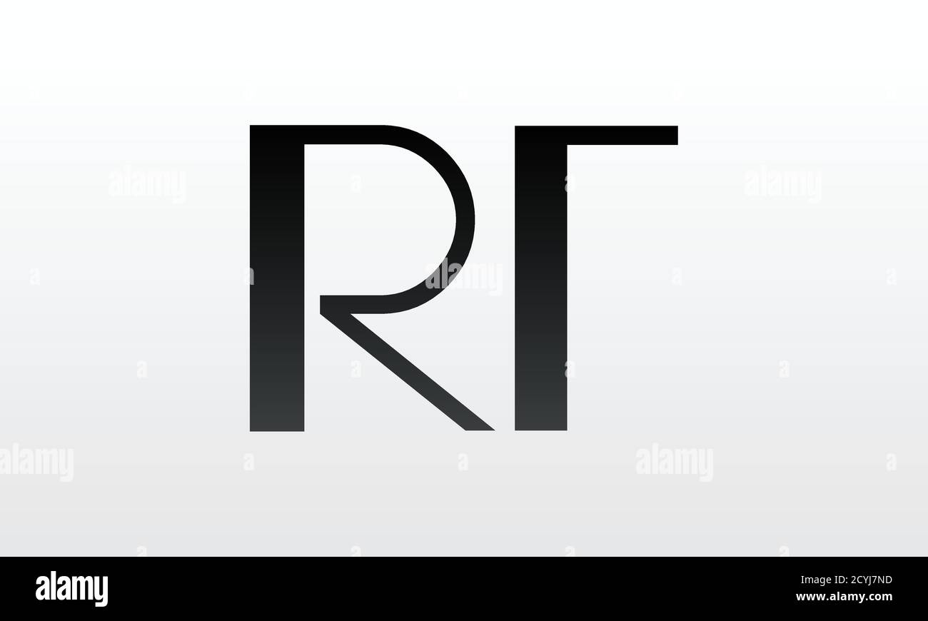 Initial rt letter logo with creative modern business typography vector ...