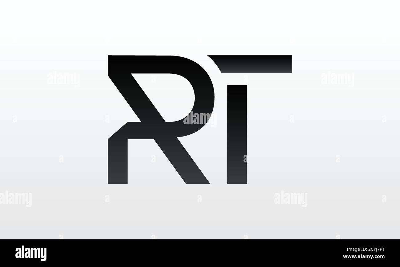 Initial rt letter logo with creative modern business typography vector ...