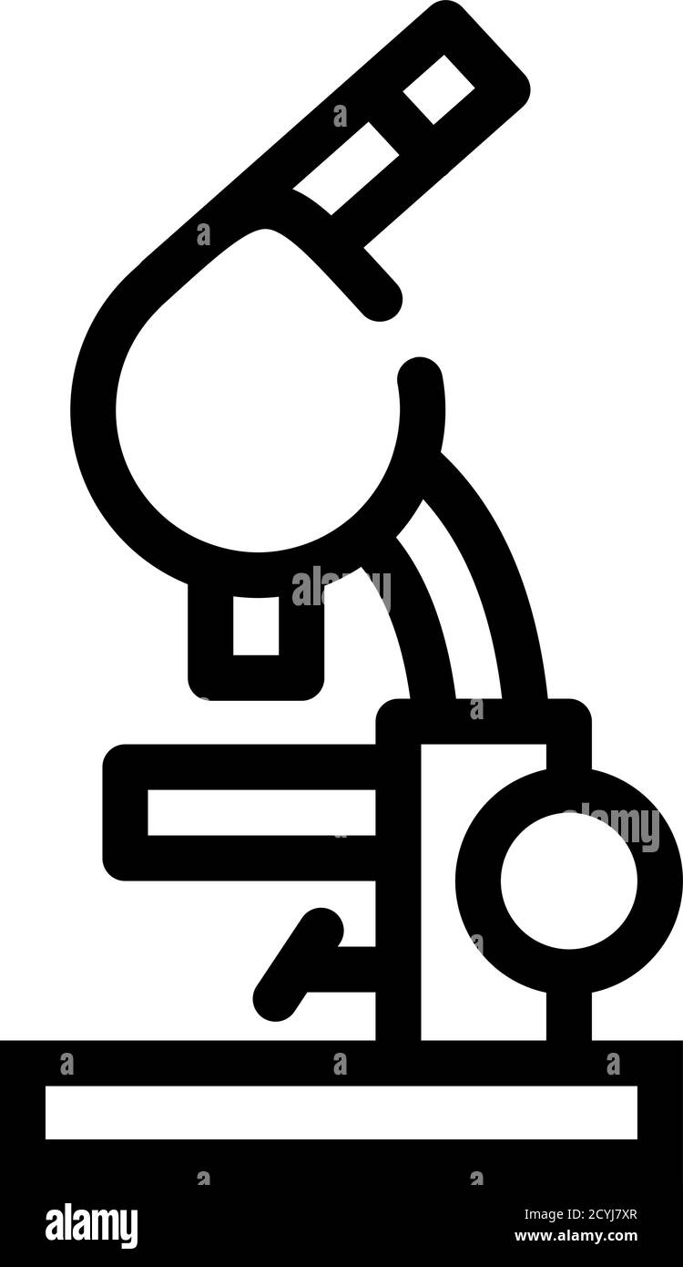 biology microscope line icon vector black illustration Stock Vector ...