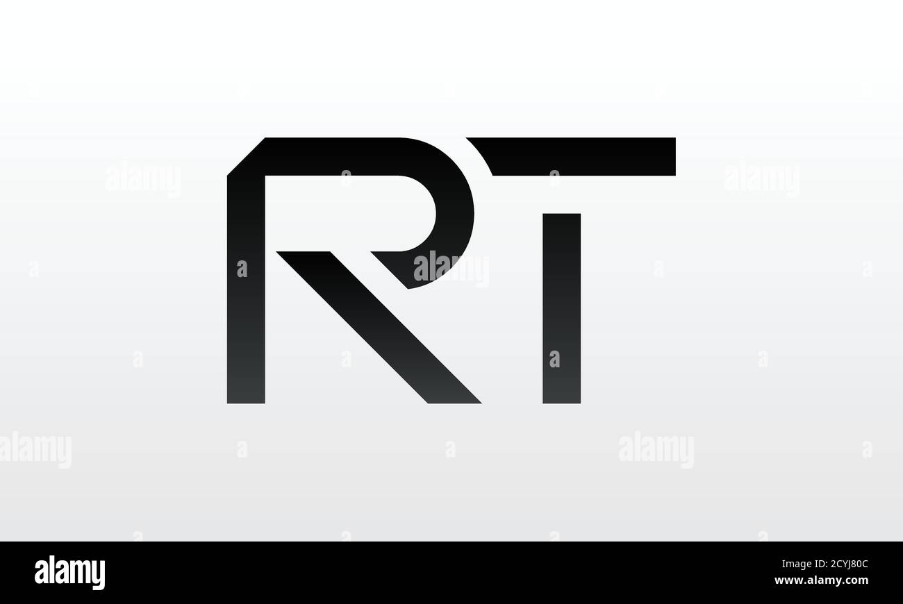 Initial rt letter logo with creative modern business typography vector ...