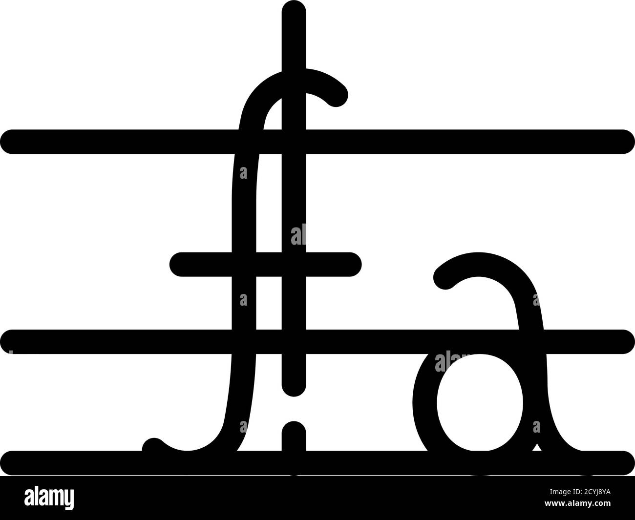 mathematical function line icon vector black illustration Stock Vector ...