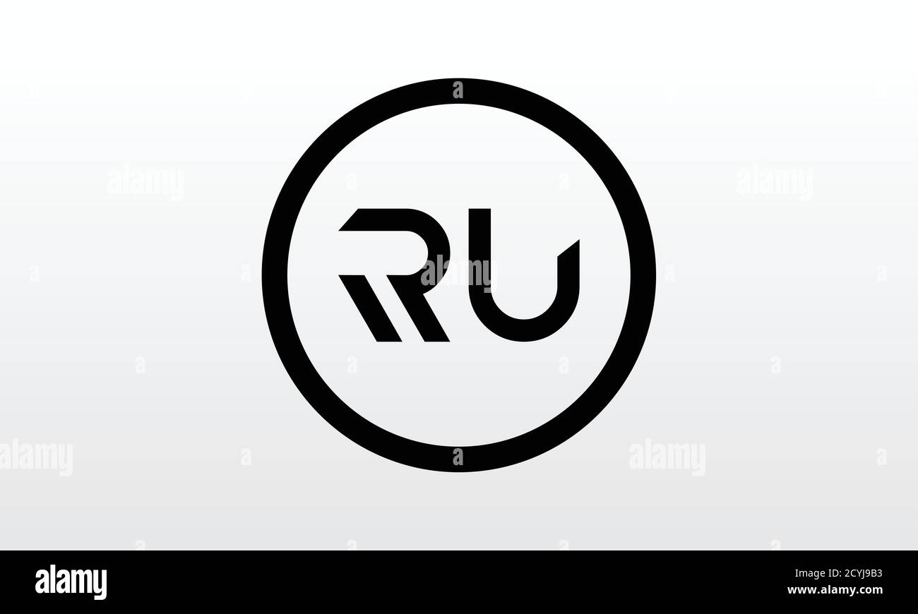 Initial ru letter logo with creative modern business typography vector ...
