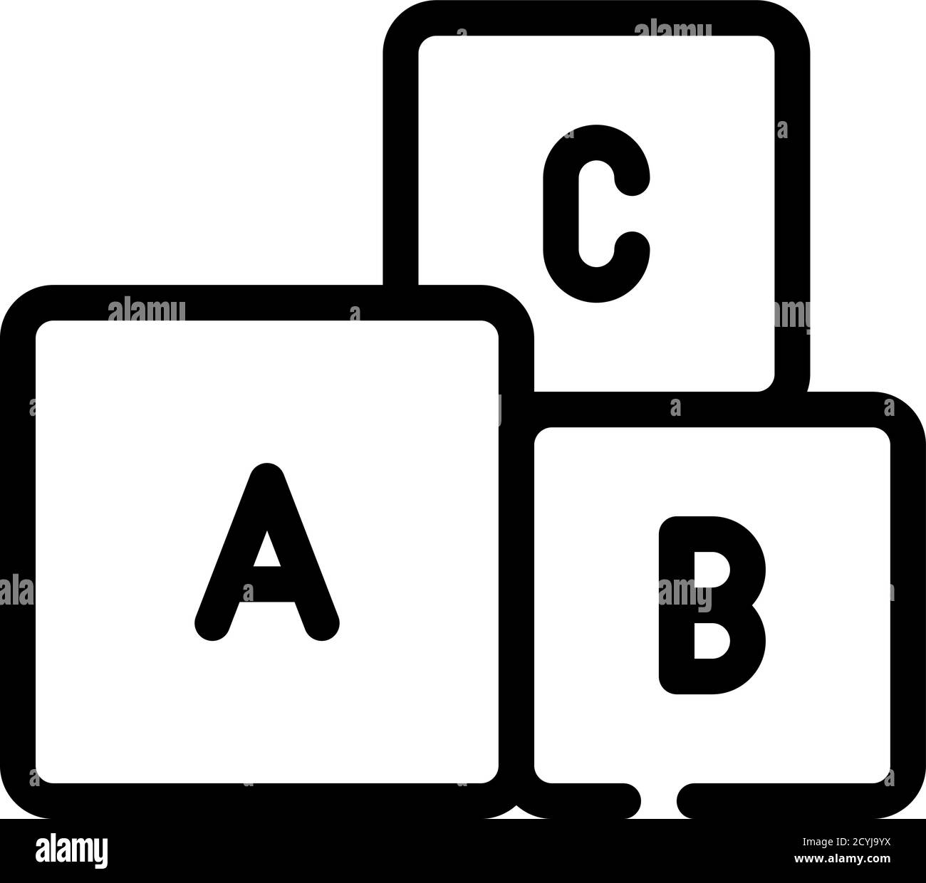 letters cubes line icon vector black illustration Stock Vector Image ...