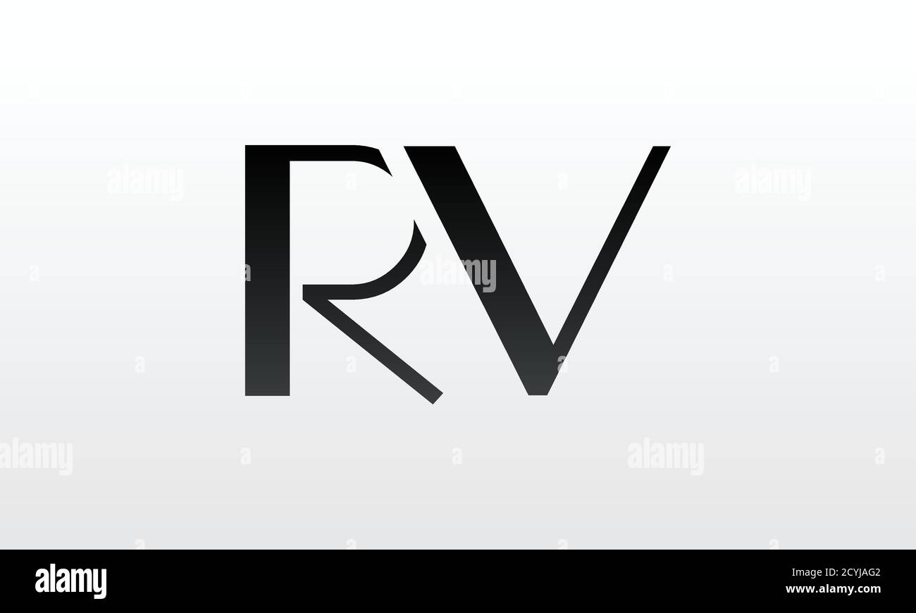 Initial rv letter logo with creative modern business typography vector template. Creative letter ...