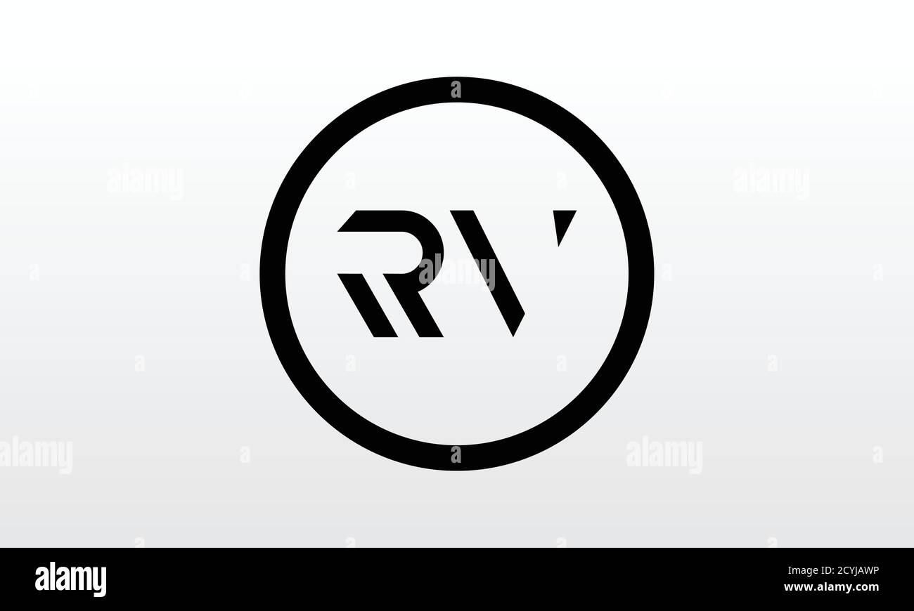 Initial rv letter logo with creative modern business typography vector ...