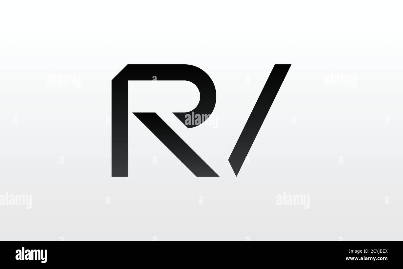 Initial rv letter logo with creative modern business typography vector ...