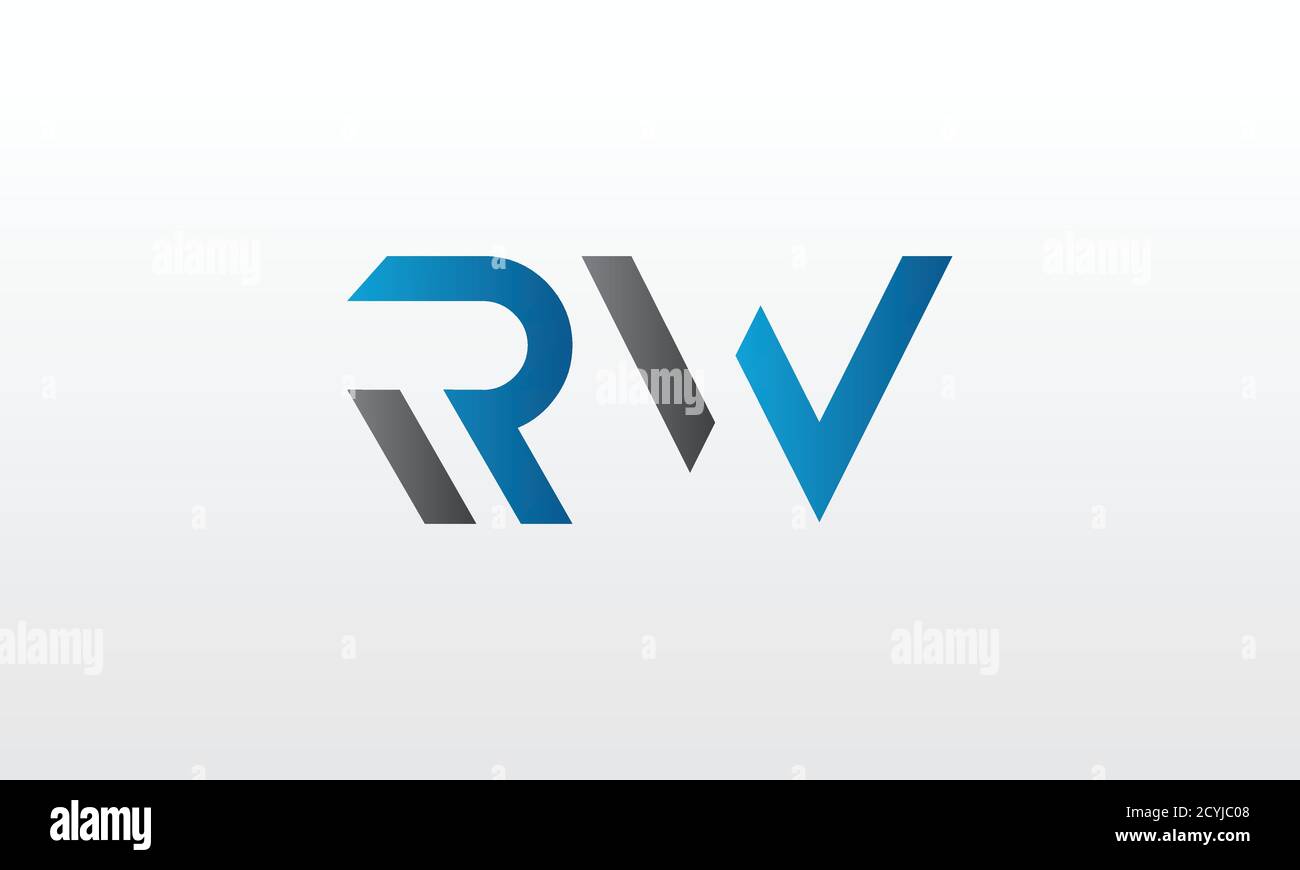 Initial rw letter logo with creative modern business typography vector ...