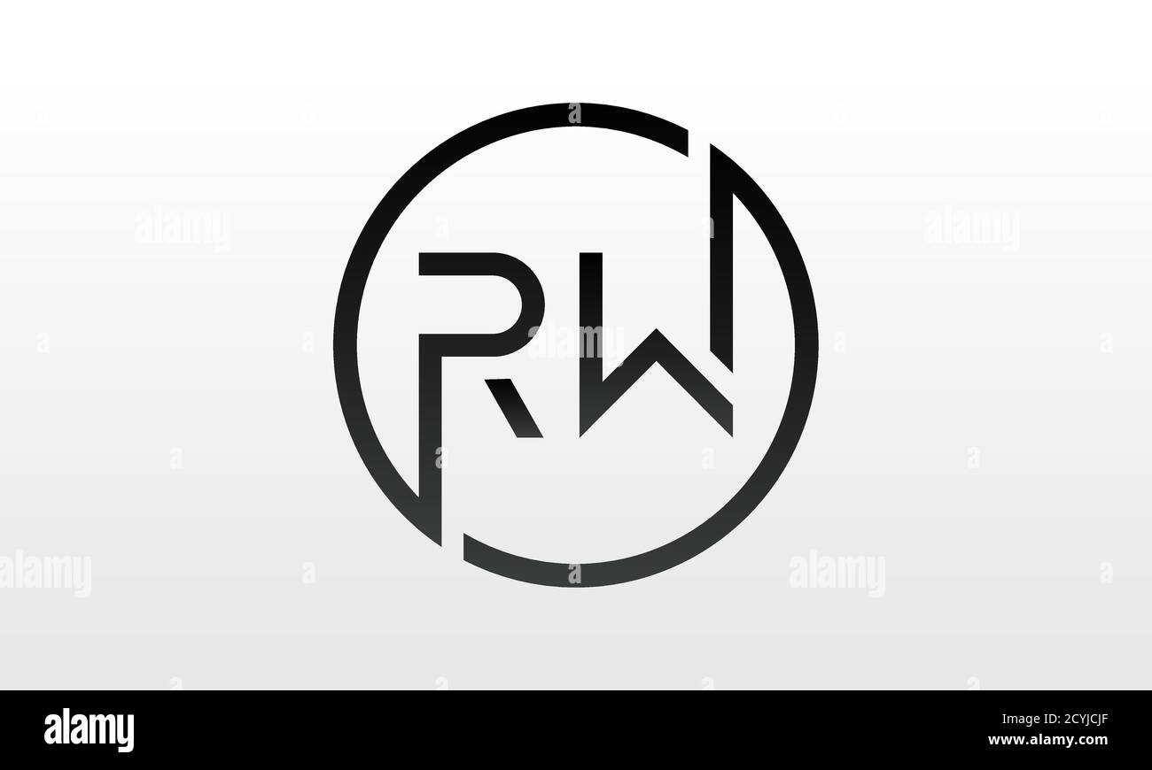 Initial rw letter logo with creative modern business typography vector ...