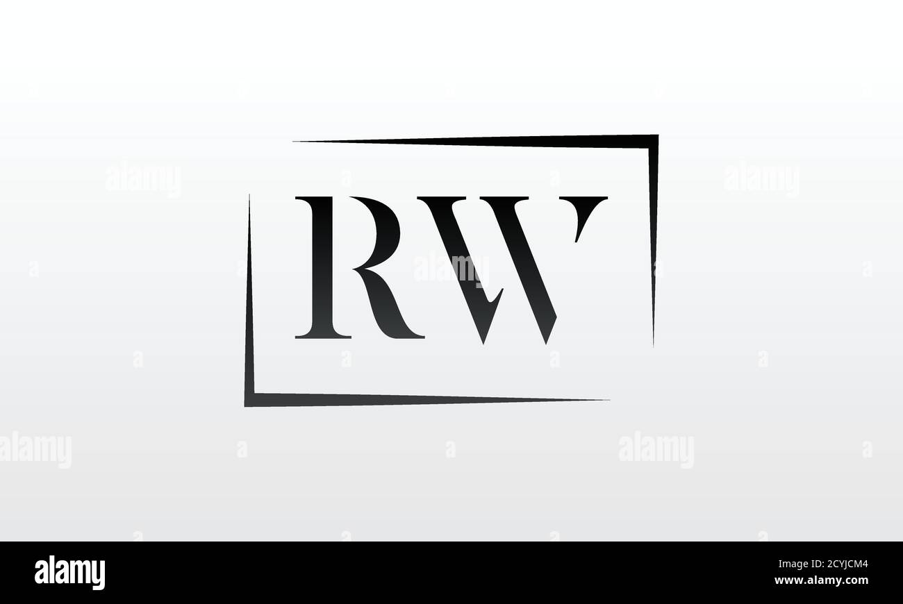 Initial rw letter logo with creative modern business typography vector ...