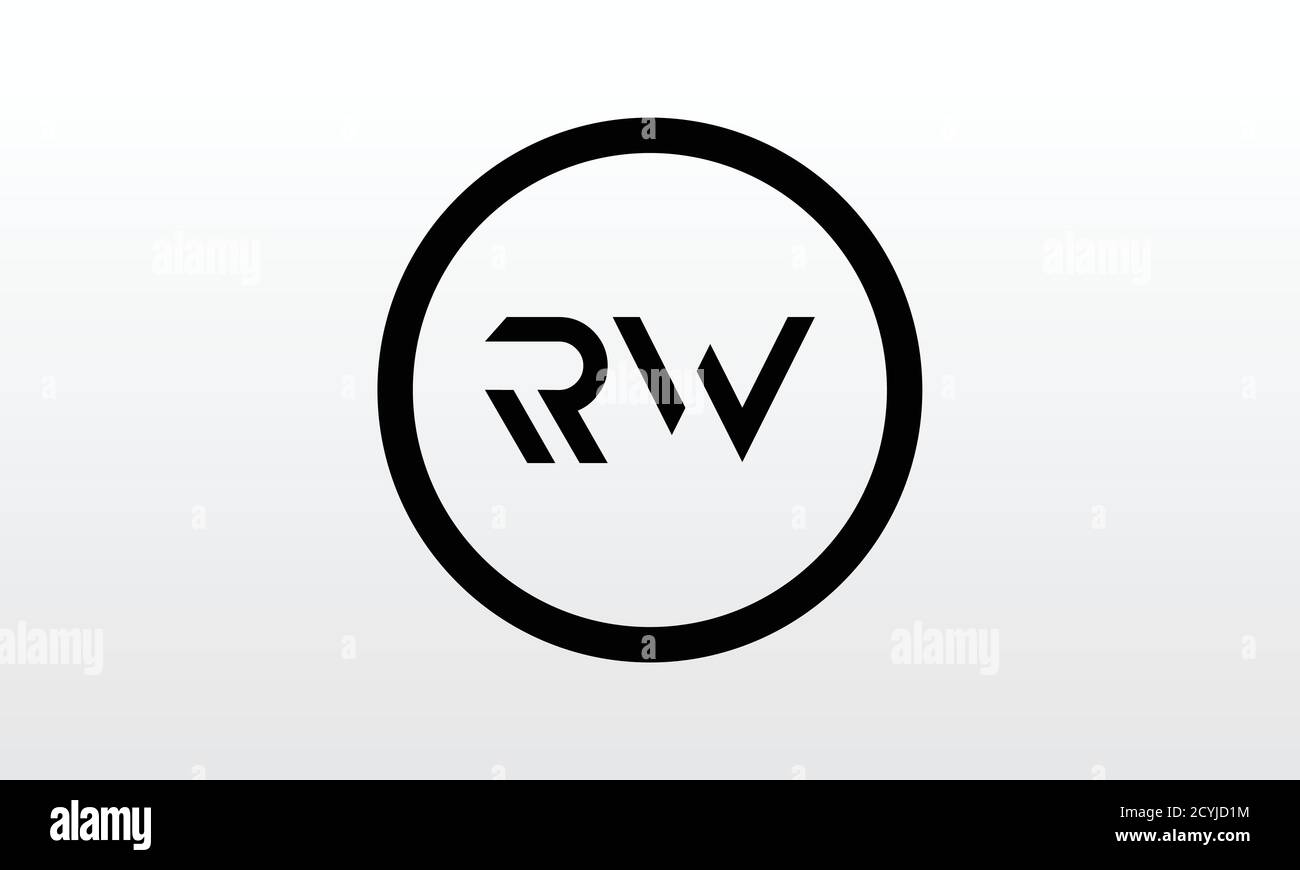 Initial rw letter logo with creative modern business typography vector ...