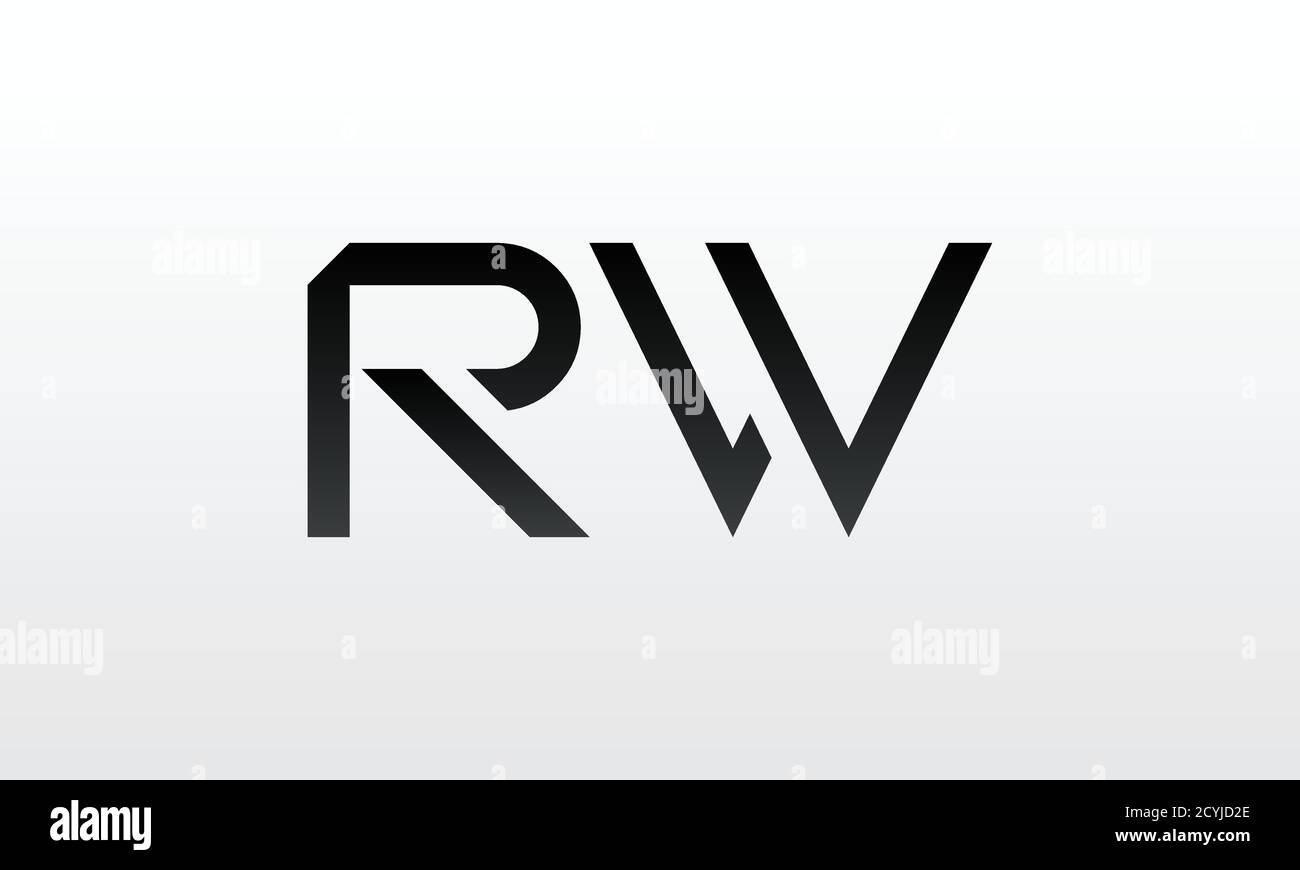 Initial rw letter logo with creative modern business typography vector ...