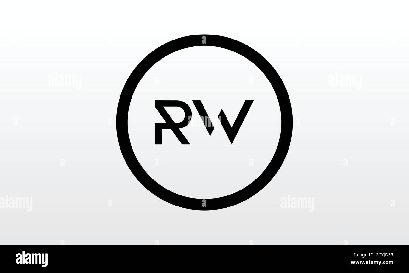 Initial rw letter logo with creative modern business typography vector ...