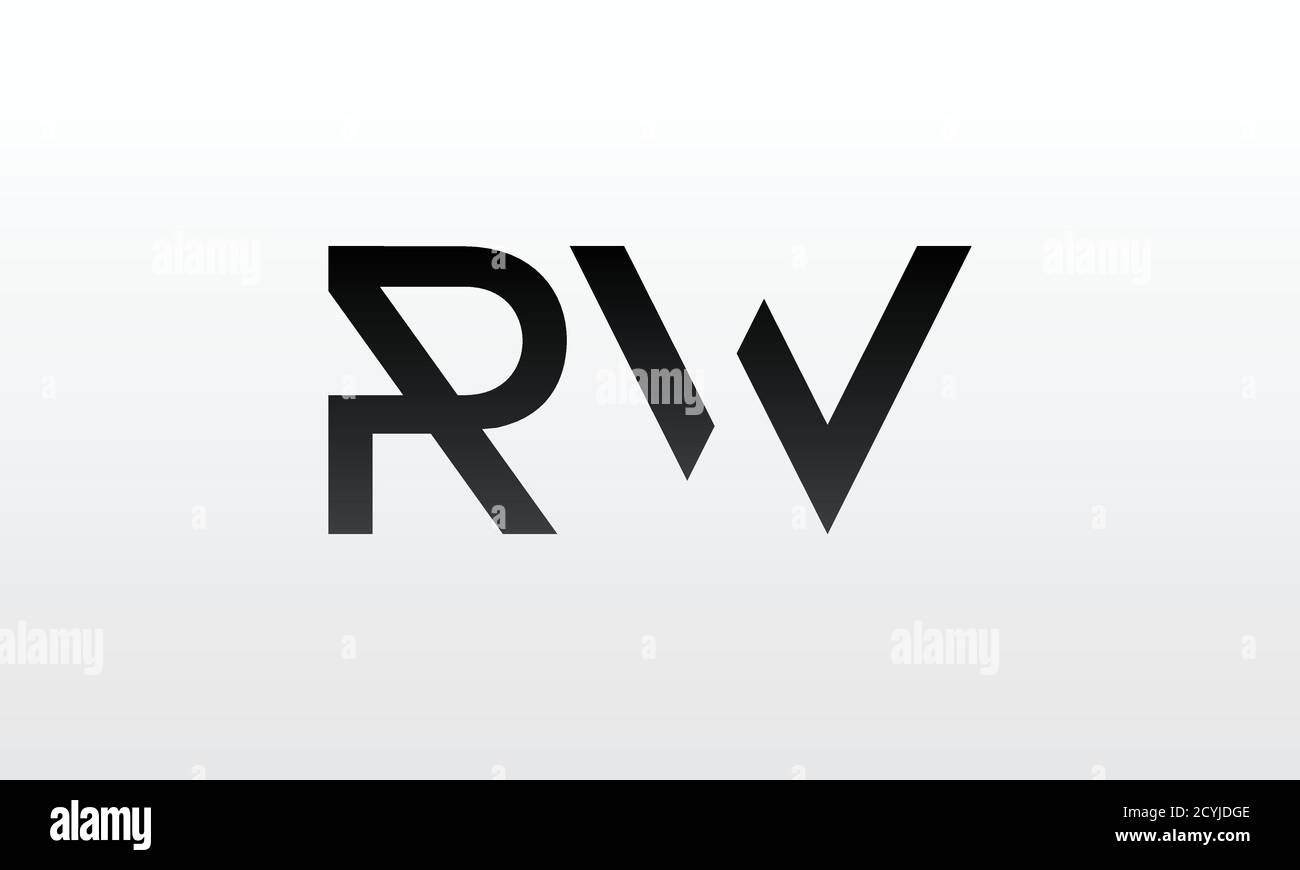Initial rw letter logo with creative modern business typography vector ...