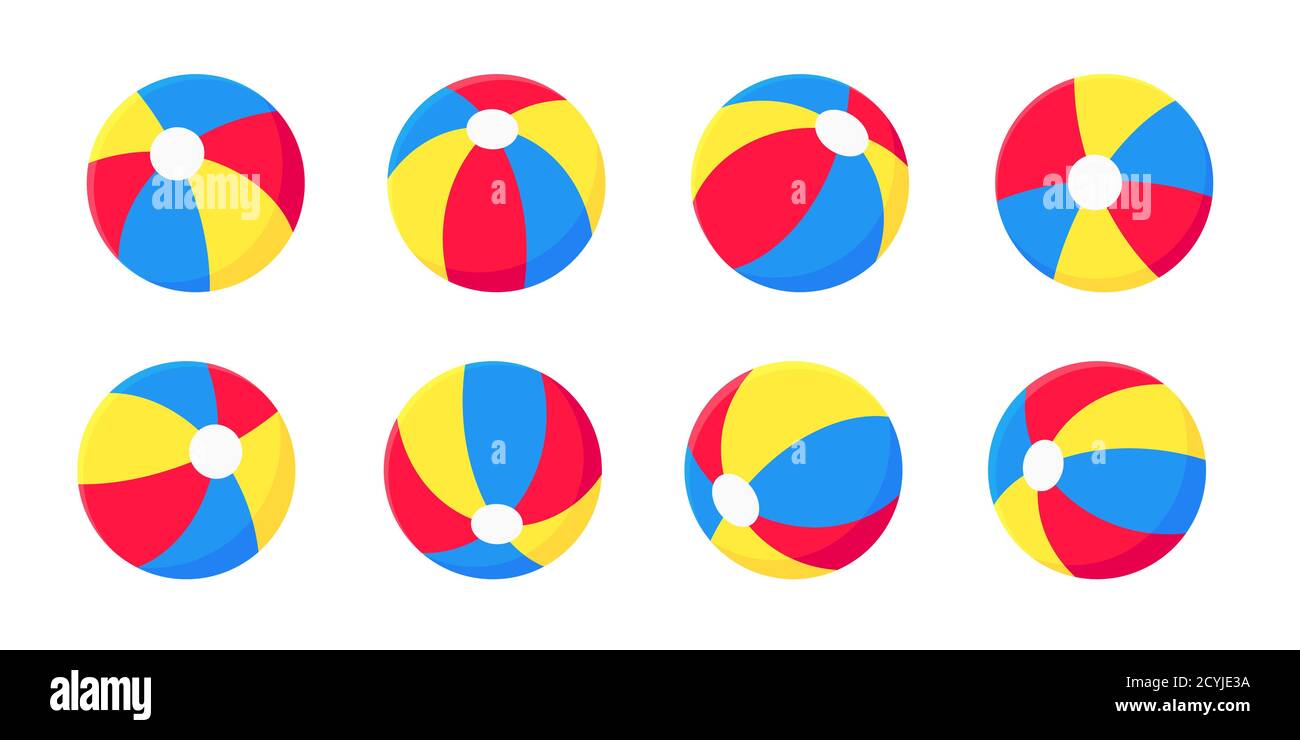 Bouncing inflatable beach ball flat style design vector illustration ...