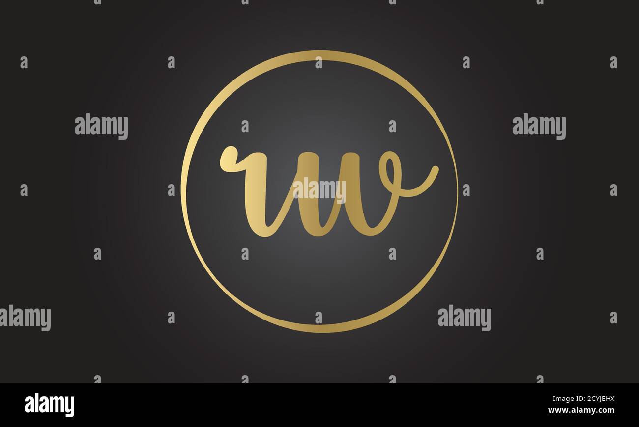 Initial rw letter logo with creative modern business typography vector ...