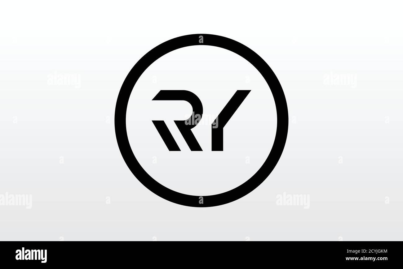 Initial ry letter logo with creative modern business typography vector ...