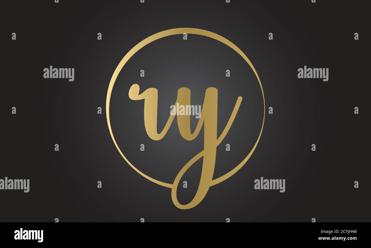 Initial ry letter logo with creative modern business typography vector ...
