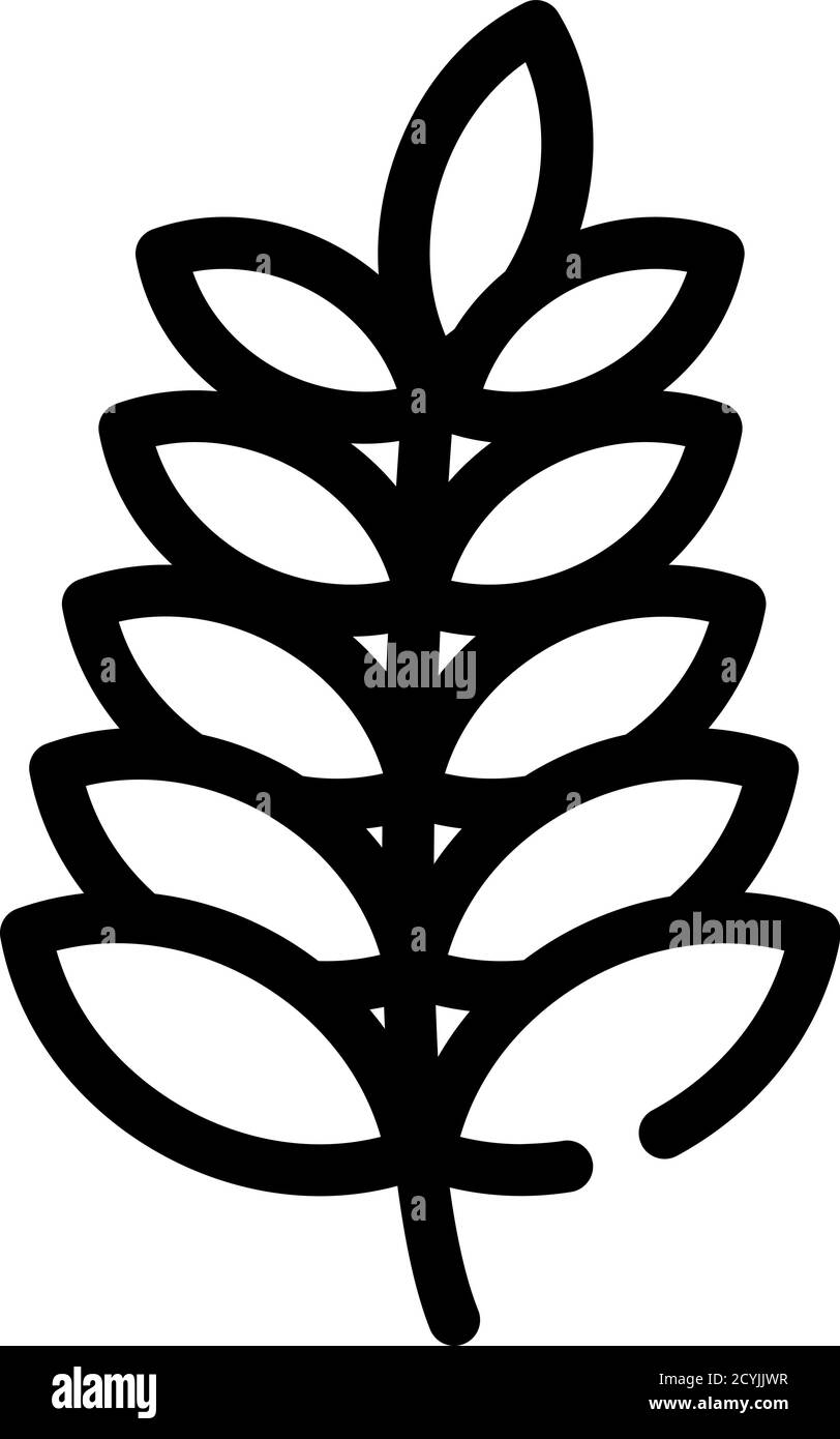 plant branch line icon vector black illustration Stock Vector Image ...