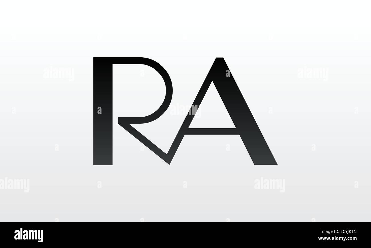 Initial ra letter logo with creative modern business typography vector ...